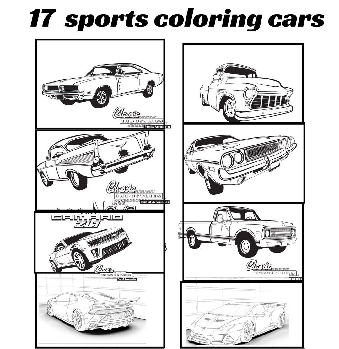 A Sports Car Coloring Book Supercar Coloring Adventure High-speed Fun ...
