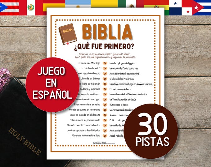 Spanish Bible Game: Christian Activity for Kids & Adults - Etsy