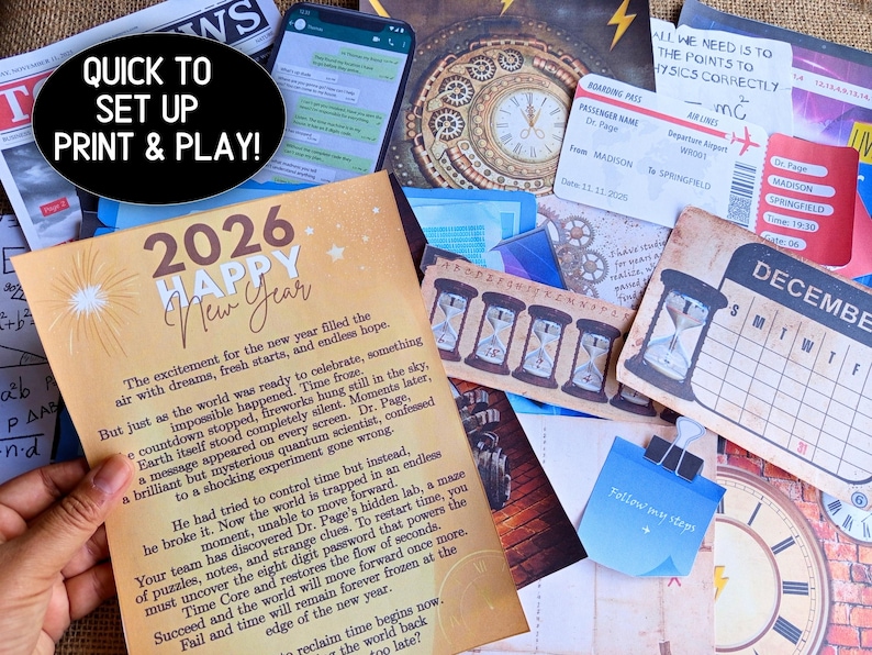 New Years Escape Room, Adults & Teens Nye Activity New Year Eve Escape ...