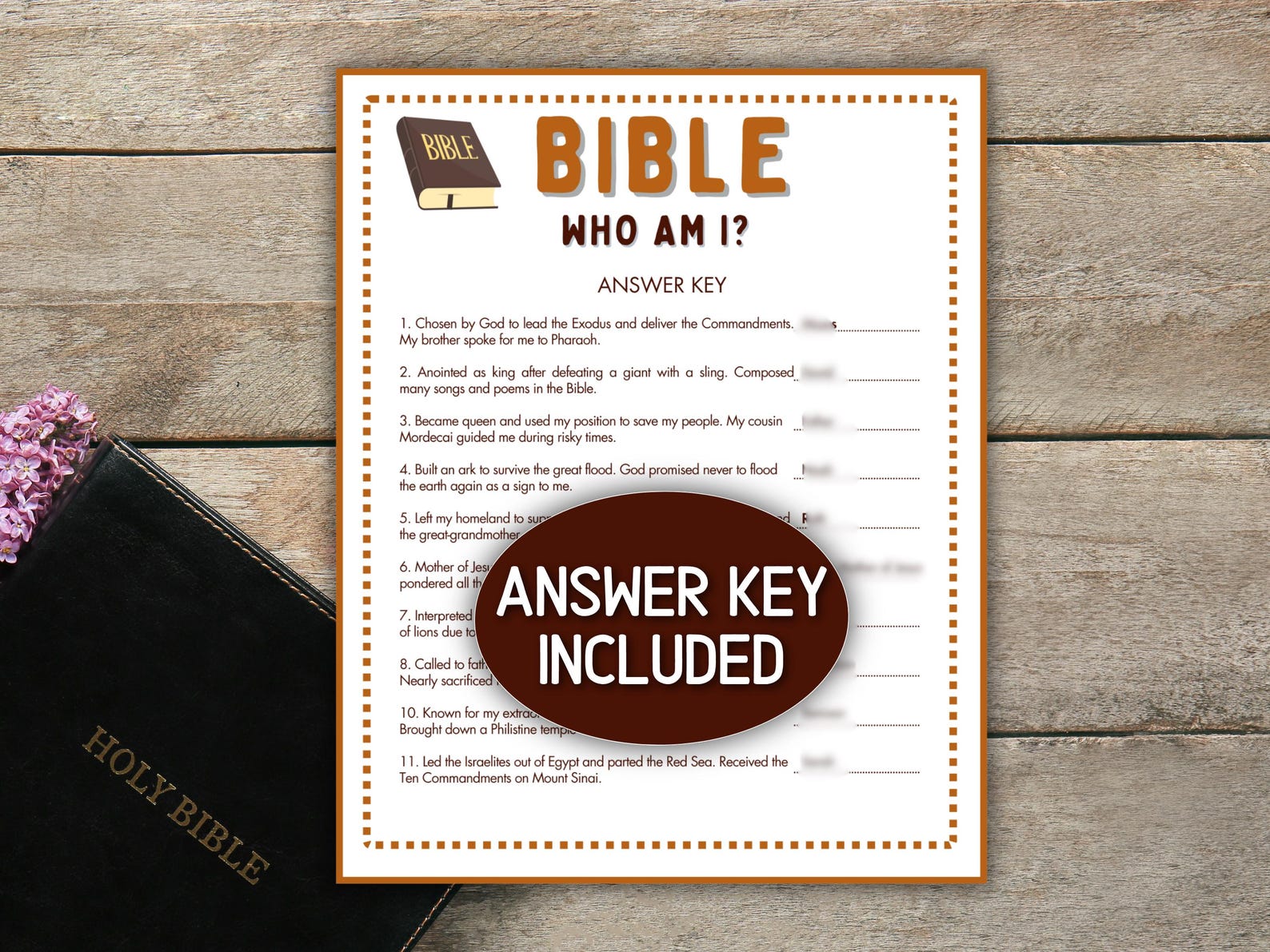 Who Am I Game Bible Trivia Game Questions and Answers Bible Women ...
