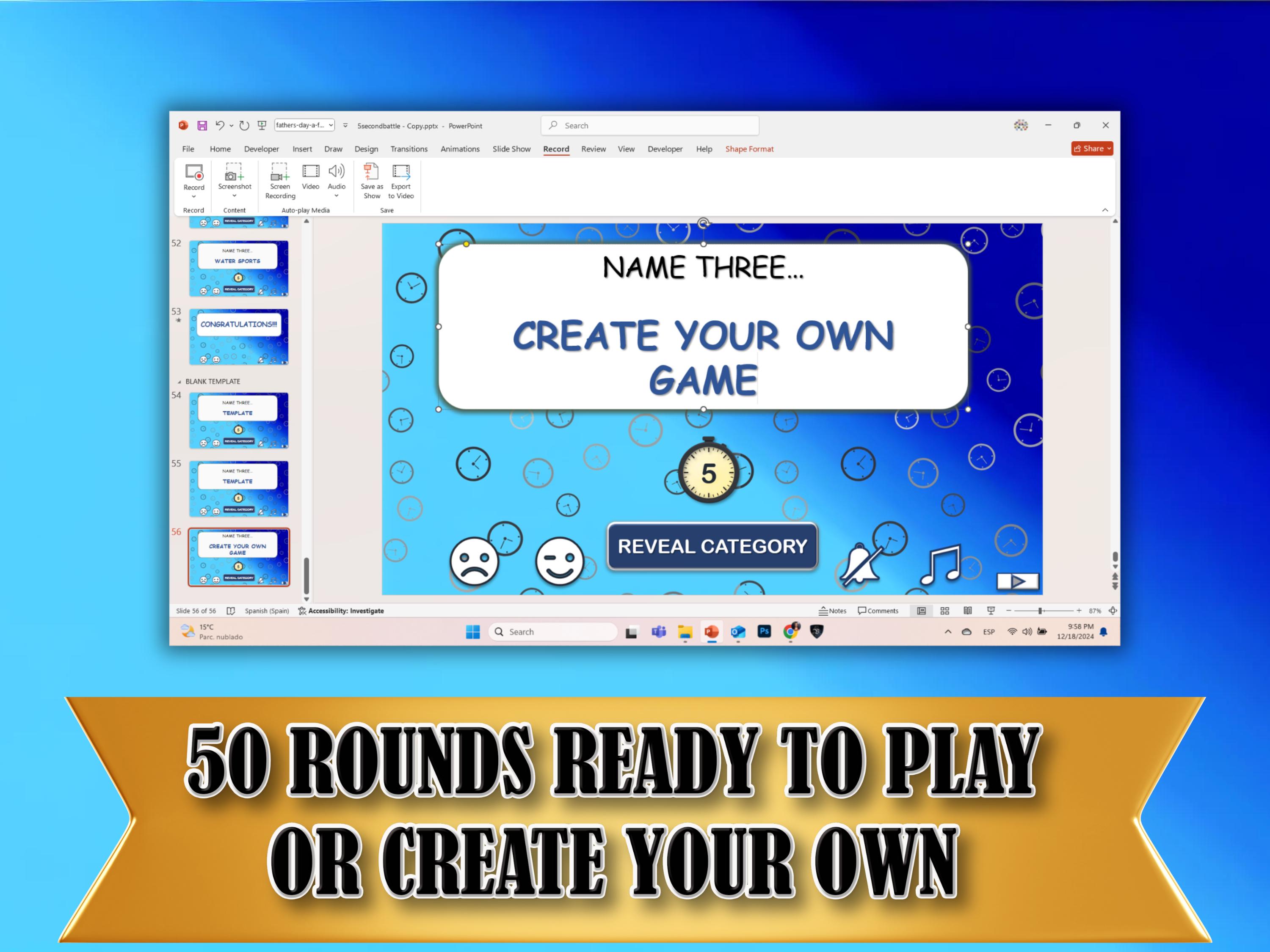 Virtual 5 Second Game for Zoom | Powerpoint Game for Work Falimy ...