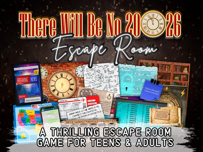 New Years Escape Room, Adults & Teens Nye Activity New Year Eve Escape ...