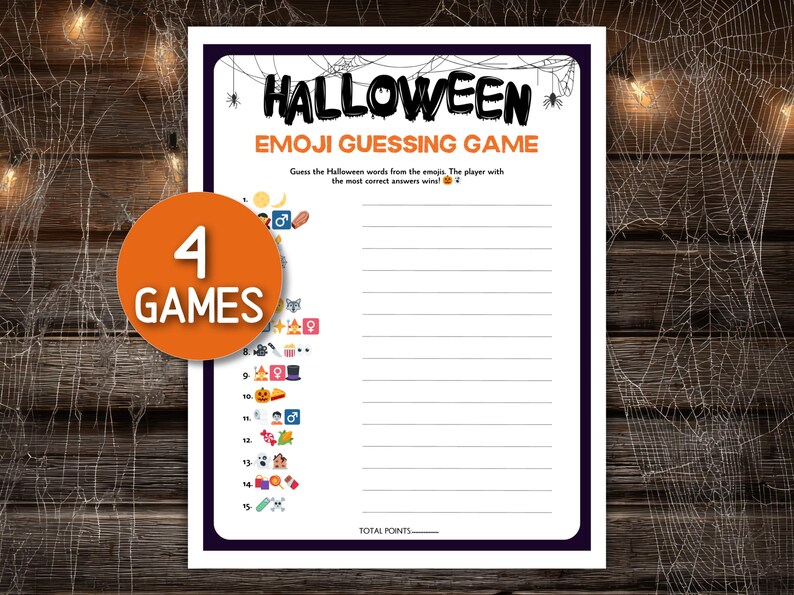 Halloween Emoji Game Printable Bundle, Quiz Emoji Candy, Movie, Song ...