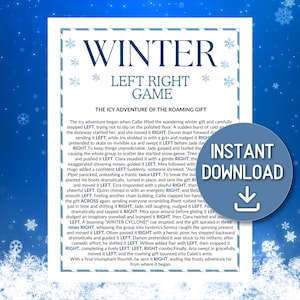 Winter Left Right Game Printable, Pass the Gift Exchange Office Holiday ...