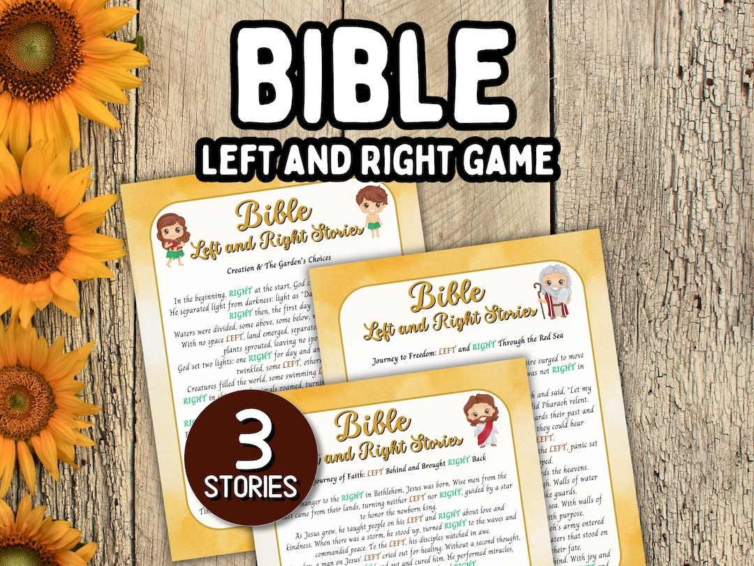 Bible Left Right Game Sunday School Church Games Left Right Bible Games ...