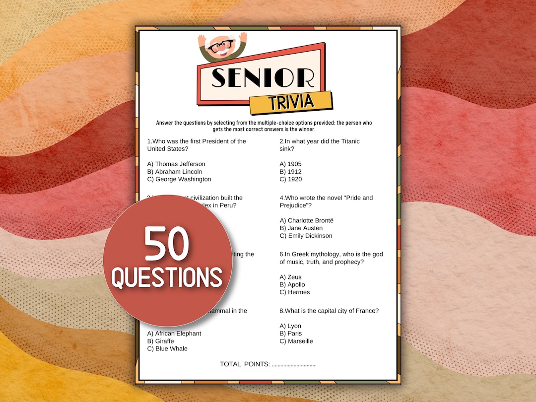 Trivia for Seniors in Nursing Home Games for Seniors Memory Games ...
