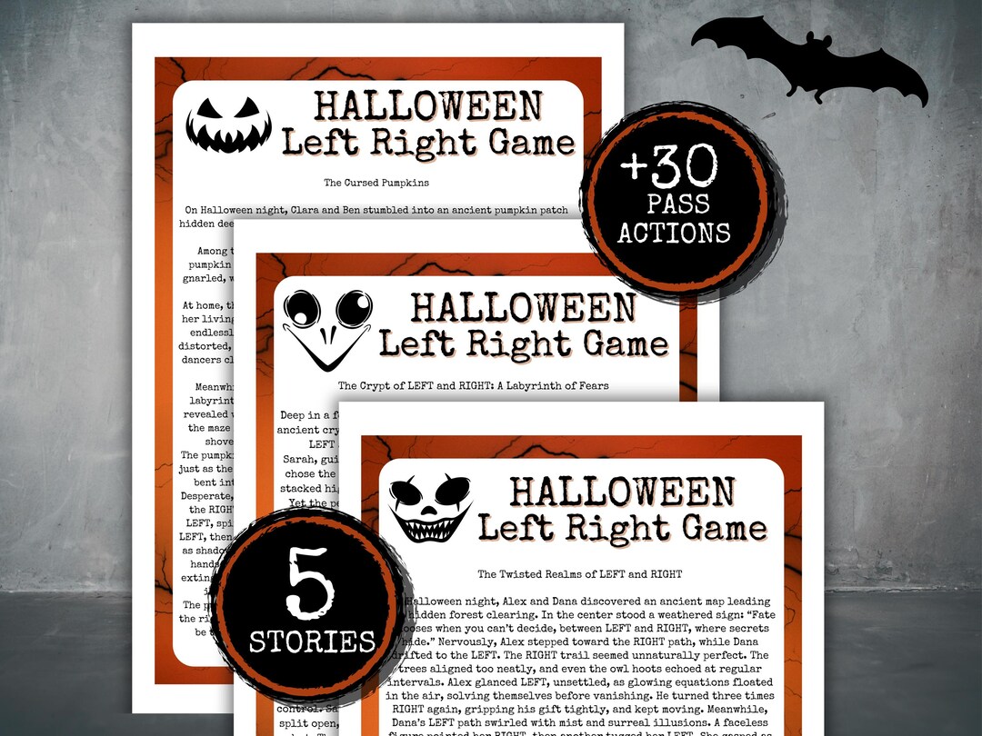 Horror Left Right Game Halloween, Party Games Scary Adults Pass the ...