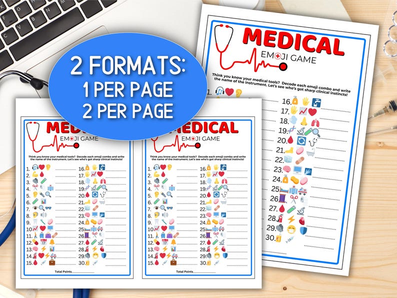 Medical Emoji Game Printable, Healthcare Game Nurses Week Game Hospital ...