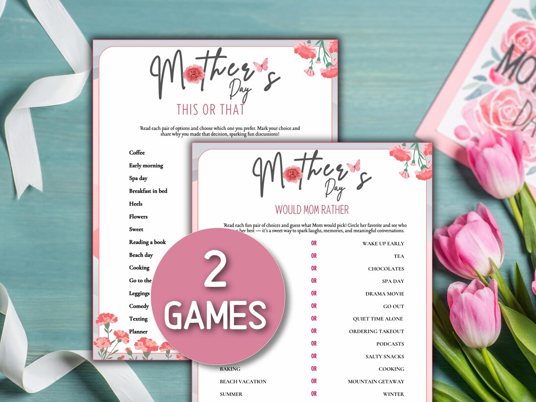 Would Mom Rather Printable | Mothers Day Activity | Mothers Day Game ...