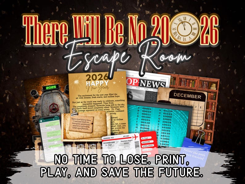 New Years Escape Room, Adults & Teens Nye Activity New Year Eve Escape ...
