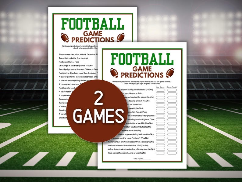 Football Predictions Game Day Printables, Gameday Prediction Print ...