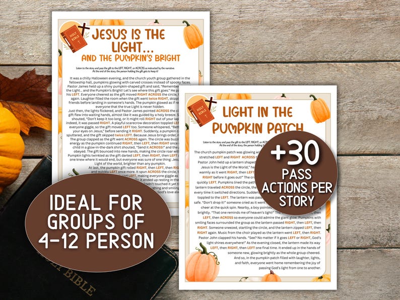 Pass the Pumpkin Bible Left Right Printable, Church Autumn Fall ...