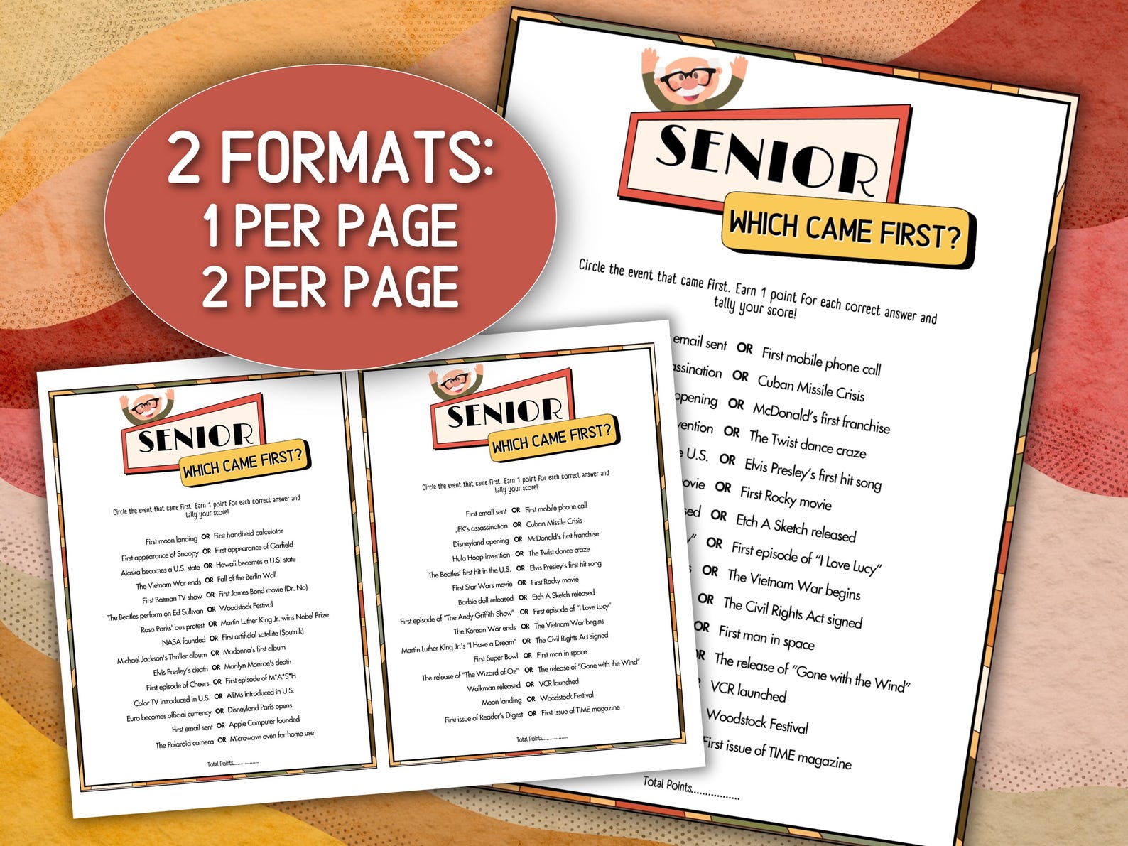 Which Came First Seniors, Games for Senior Citizens Games for Elderly ...