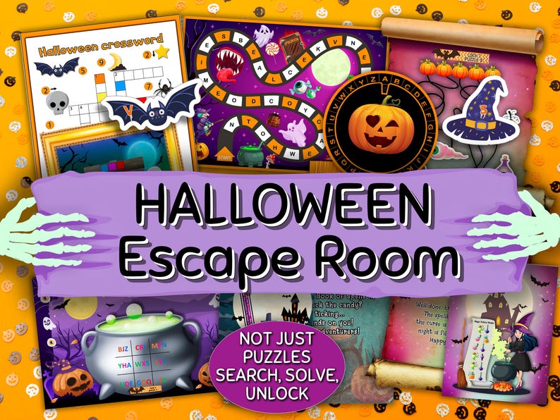 Halloween Escape Room With Locks, Printable Kids Escape Games Kit ...