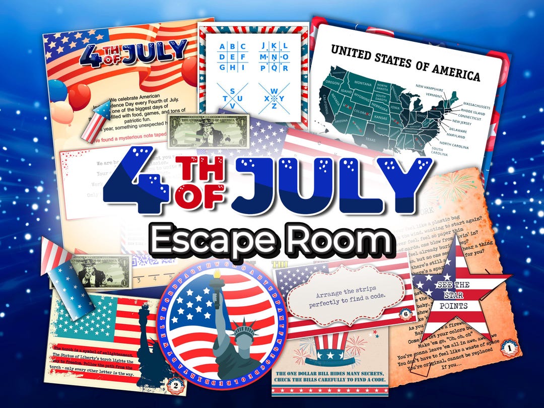 4th of July Escape Room Printable Escape Game Kit Patriotic Fourth ...