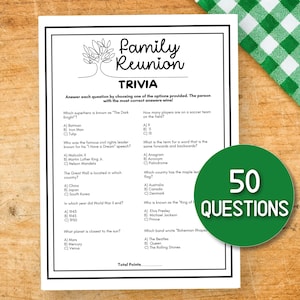 Family Reunion Trivia Questions Multiple Choice Easy Trivia Download ...