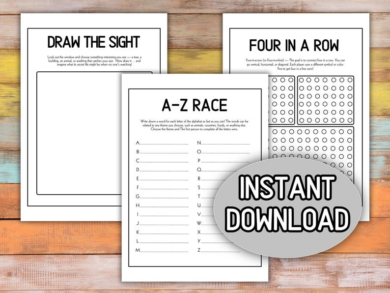 Travel Printable Games to Play With Kids Printable Pen and Paper Game ...