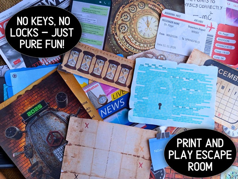 New Years Escape Room, Adults & Teens Nye Activity New Year Eve Escape ...