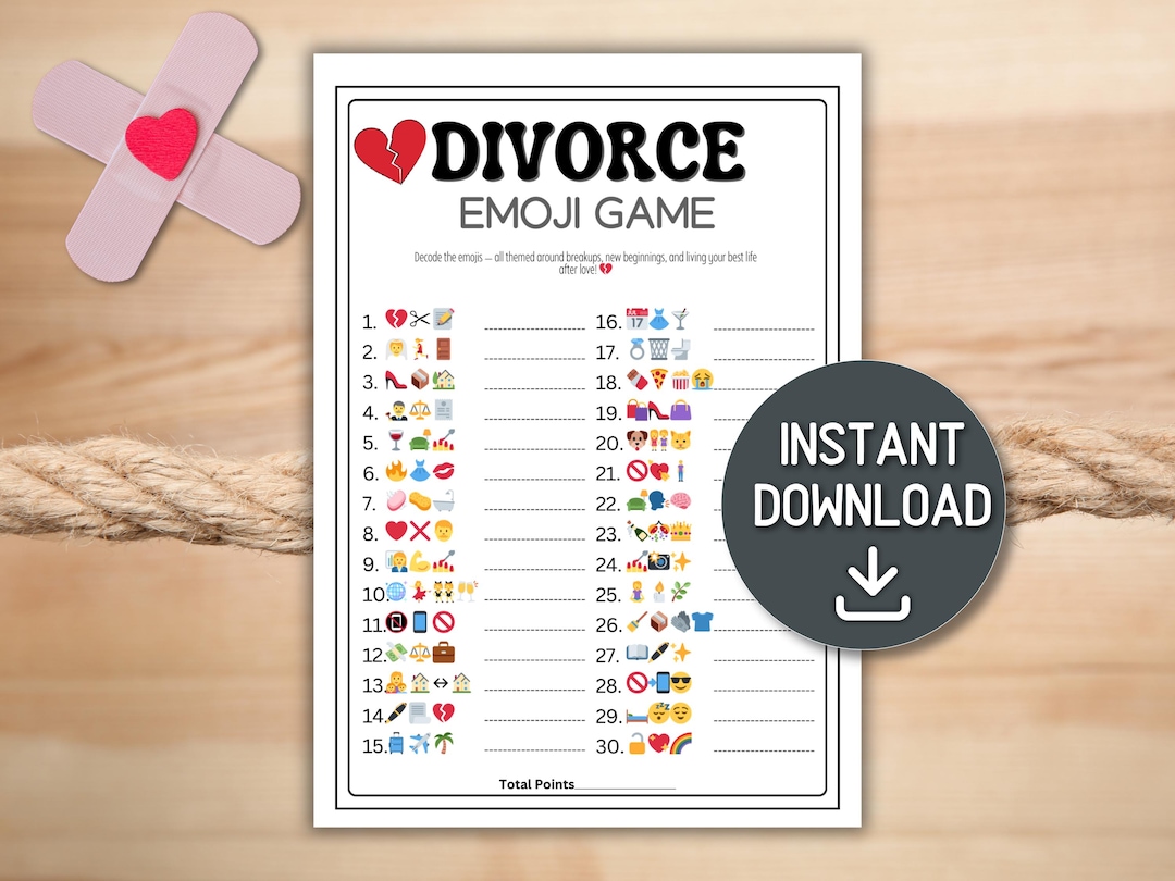 Divorce Game Emoji Pictionary Breakup Party Ladies Night Games Emoji ...