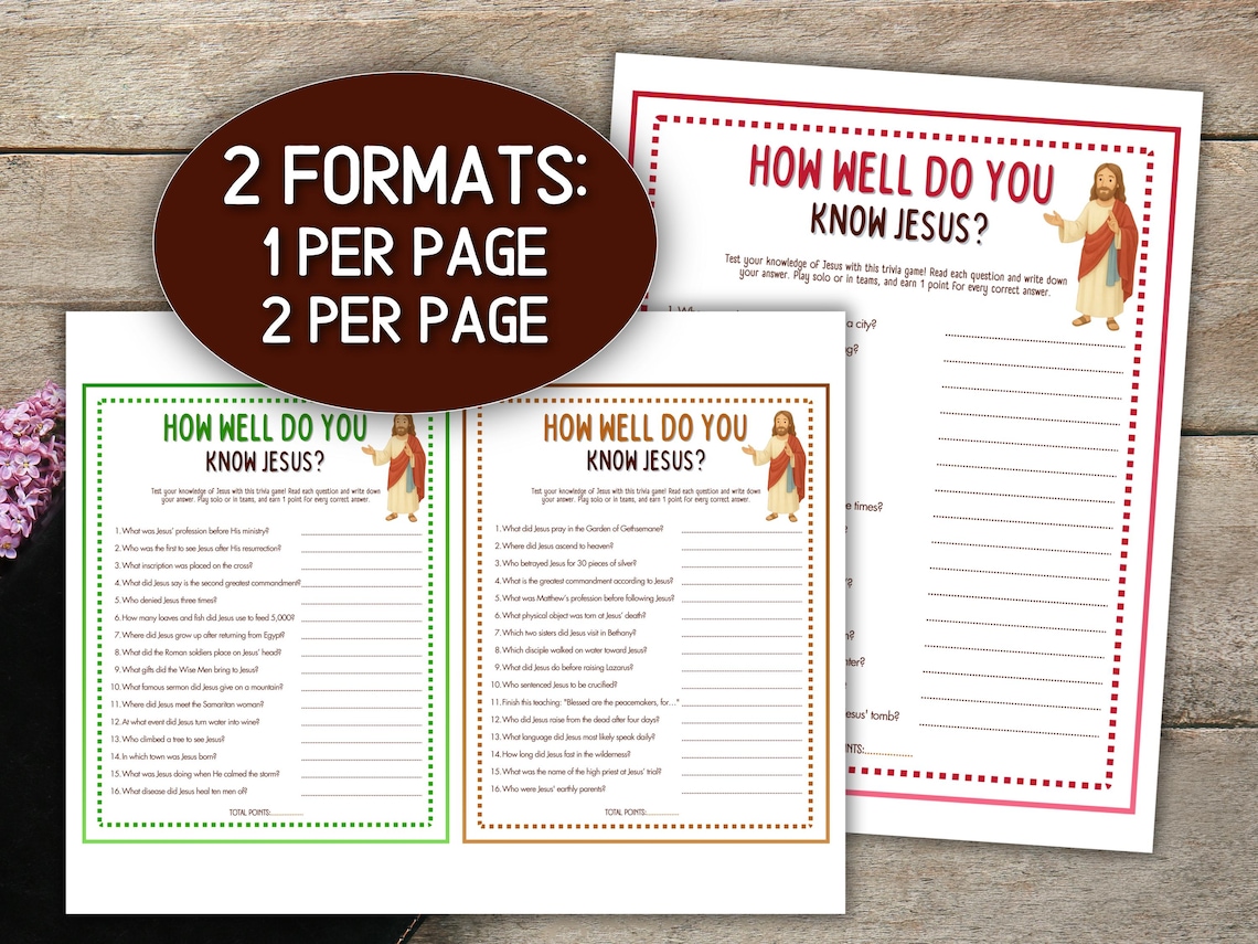 How Well Do You Know Jesus, Bible Games for Kids Teen Adults Womens ...