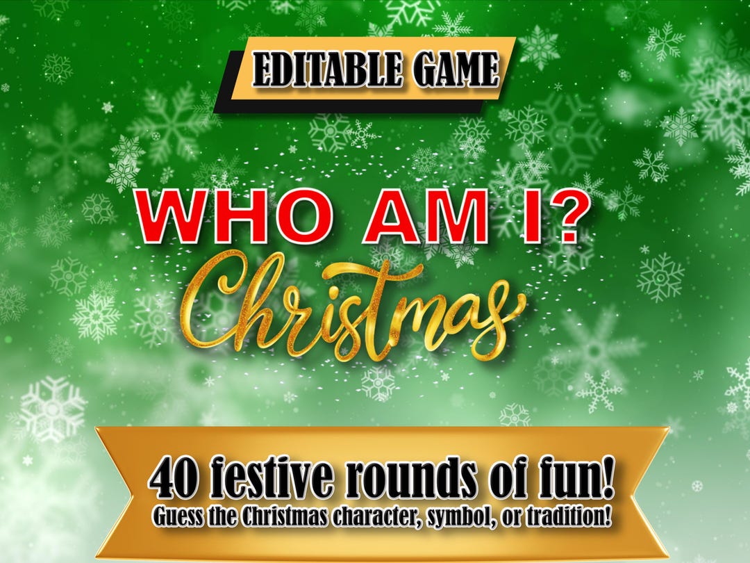 Who Am I Christmas Powerpoint Holiday Virtual Game, Character Quiz ...