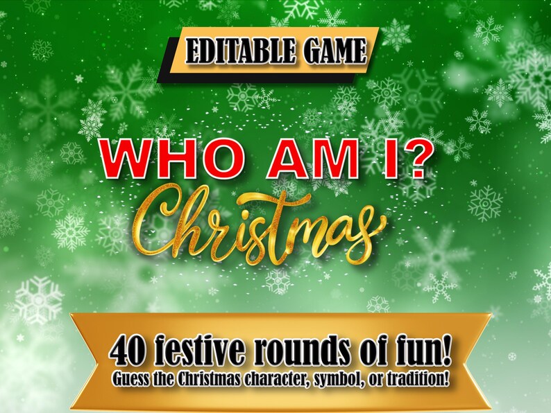 Who Am I Christmas Powerpoint Holiday Virtual Game, Character Quiz ...