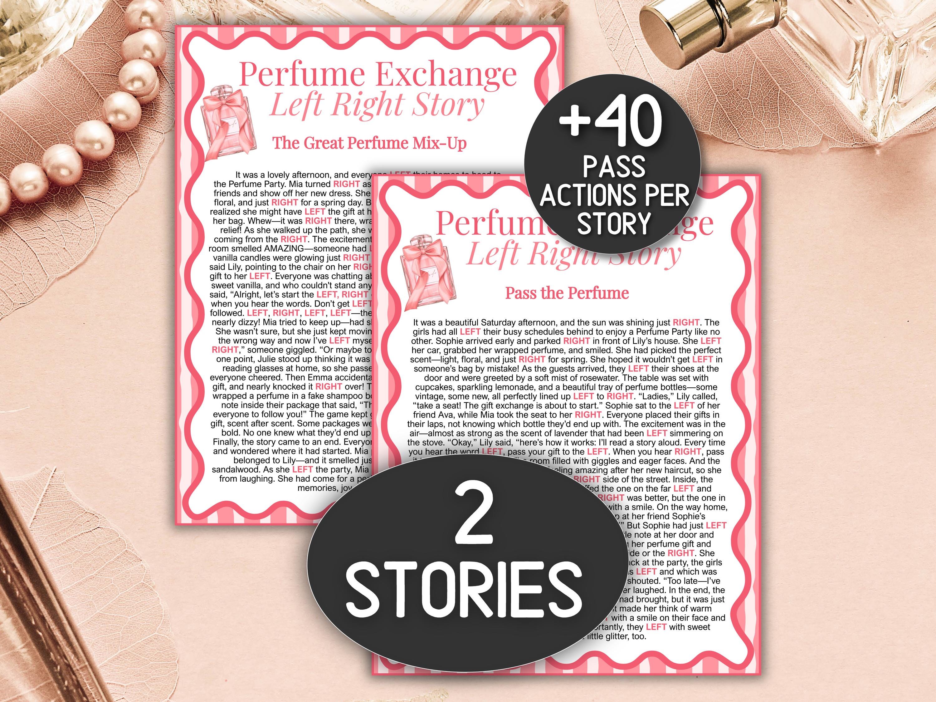 Left Right Perfume, Exchange Gift Games Printable Perfume Party Games ...