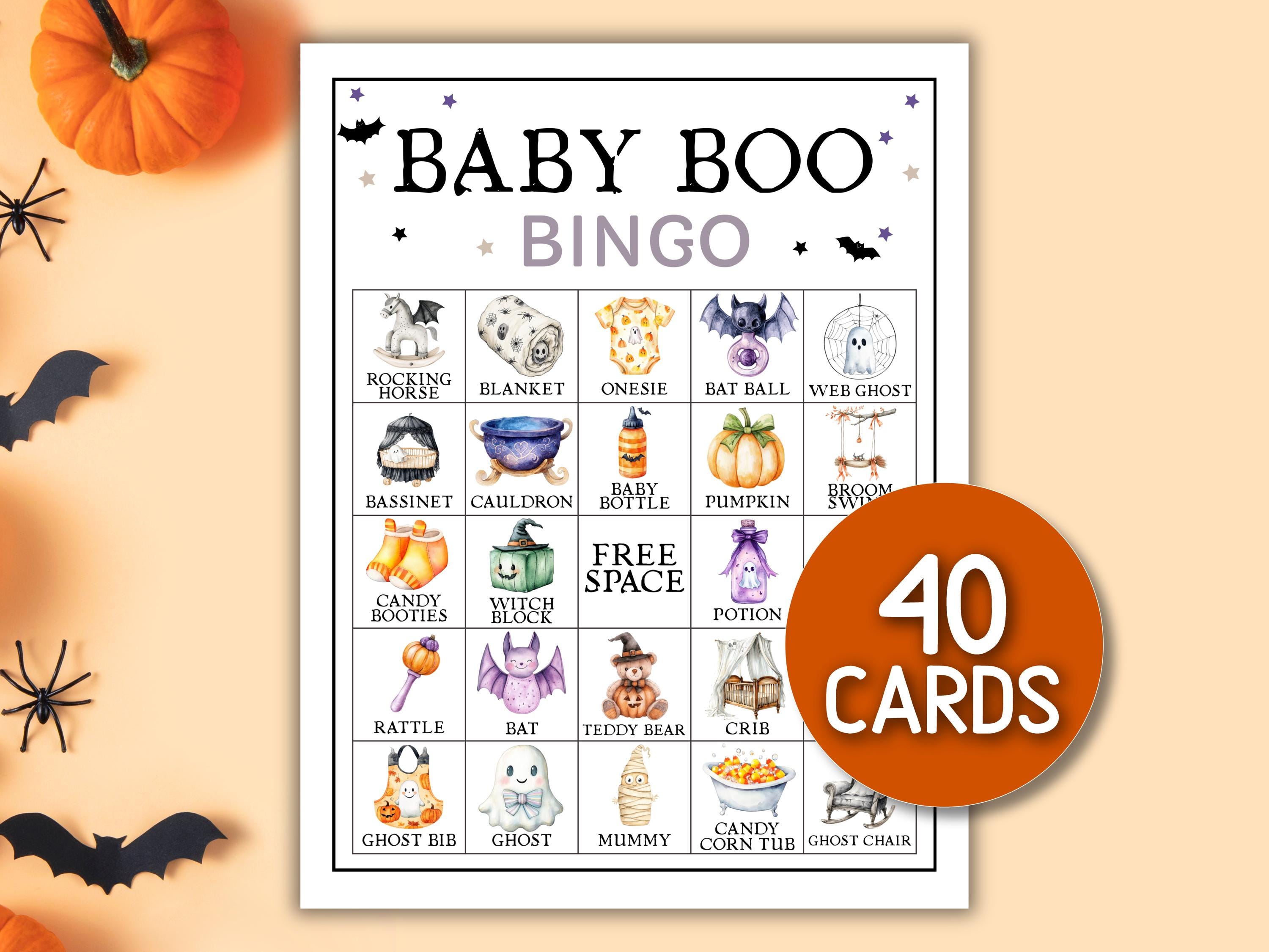 Baby Boo Bingo Halloween Baby Shower Game Little Pumpkin Bingo ...