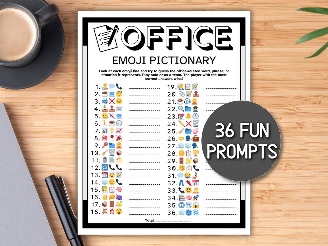 Office Games Emoji Pictionary | Team Building Games | Office Emoji ...