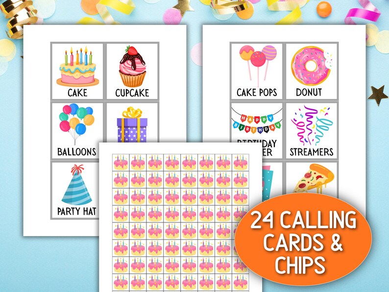 30 Birthday Bingo Printable, Party Games With Pictures Kids Boy Girl ...