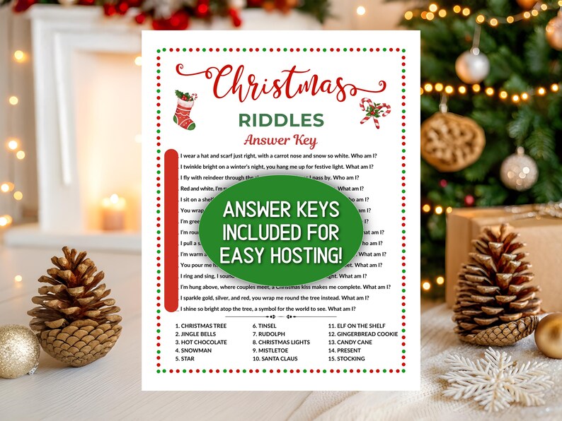 Christmas Riddles Printable With Answers, Xmas Riddle Me This Holiday ...