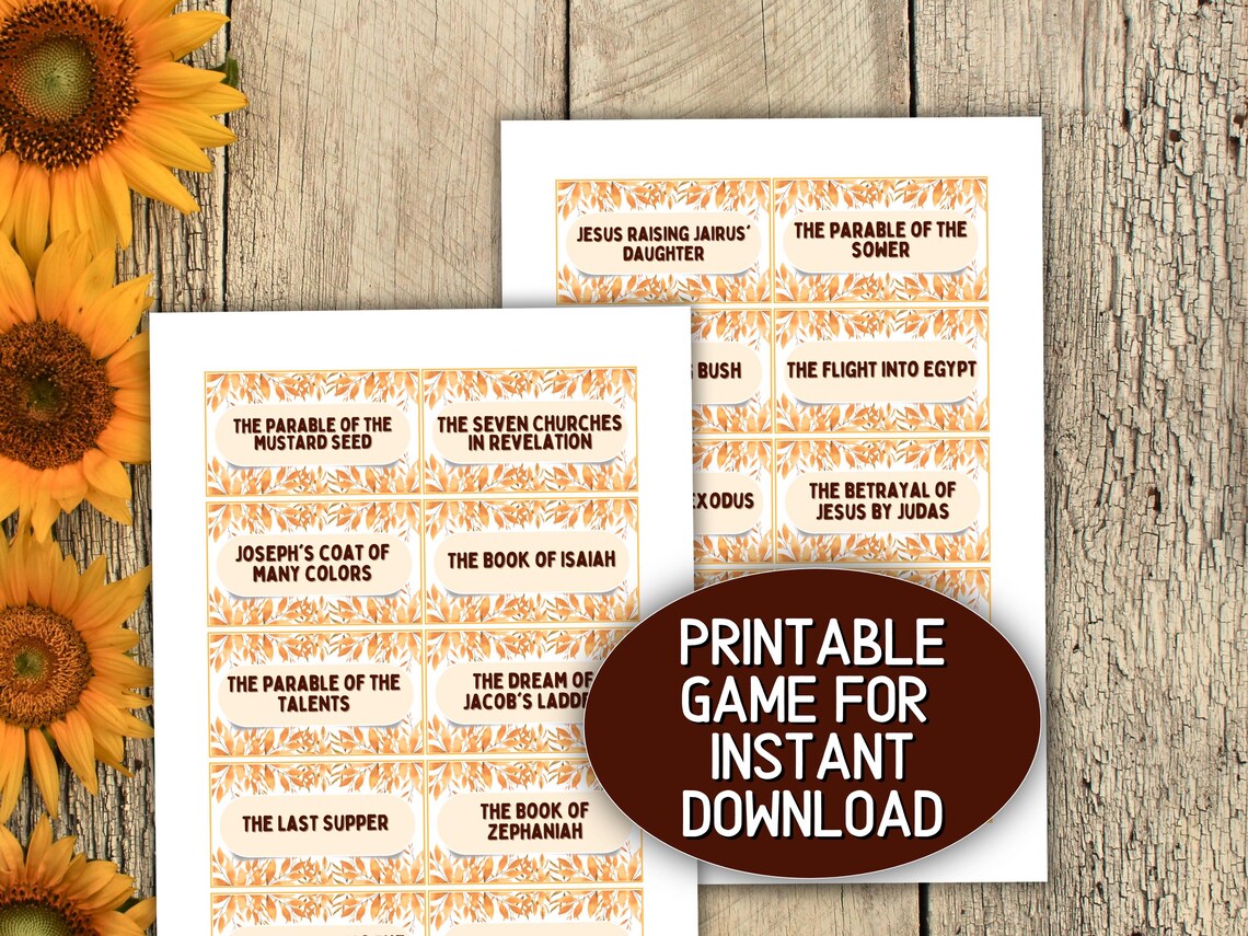 Bible Charades for Adults Church Games Charades Printable Bible Games ...