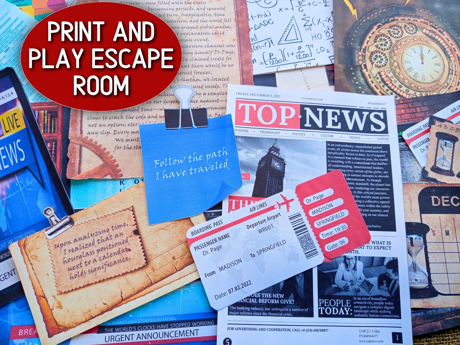 Escape Room for Adults Printable, Escape Room Teens Time Escape Room ...