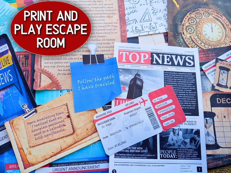Escape Room for Adults Printable, Escape Room Teens Time Escape Room ...