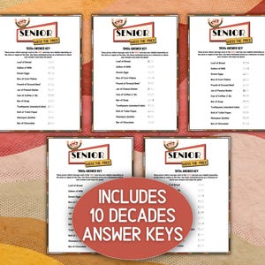 Games Seniors Guess the Price Decades Game, Games for Senior Citizens ...