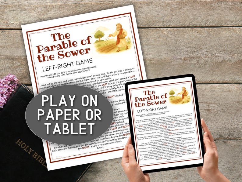 Left Right Bible Games Parable of the Sower the Good Samaritan Prodigal ...