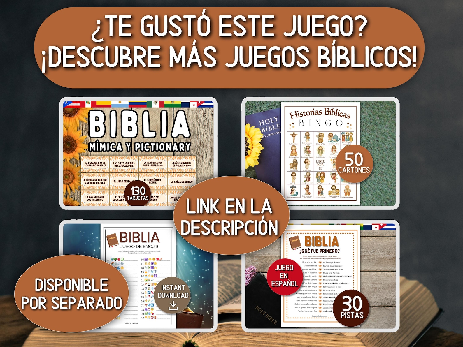 Biblia Bingo Espanol, Christian Game Bible Bingo Juegos Biblicos in ...