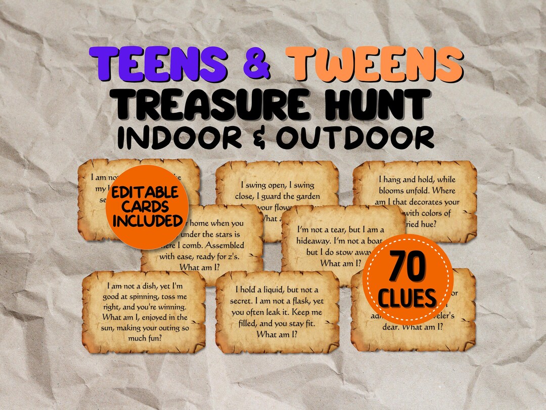 Teen Scavenger Hunt Game, Indoor Outdoor Tweens and Teenagers Treasure ...