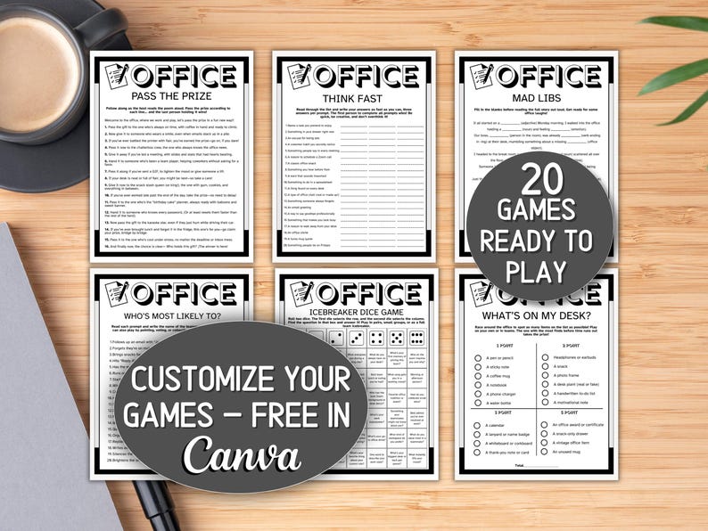 Editable Office Party Games Work Party Office Icebreaker Team Building ...