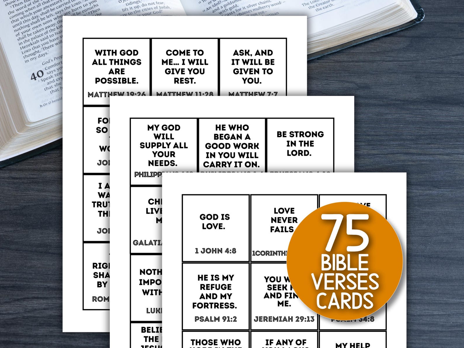 Bible Verse Game Bingo Printable, Christ Centered Games Biblical ...