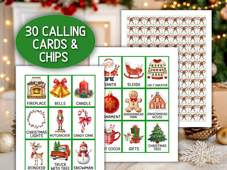 Christmas Bingo 200 Cards Printable, Merry Christmas Bingo Holiday ...