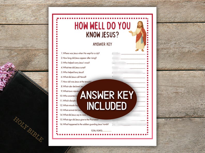 How Well Do You Know Jesus, Bible Games for Kids Teen Adults Womens ...