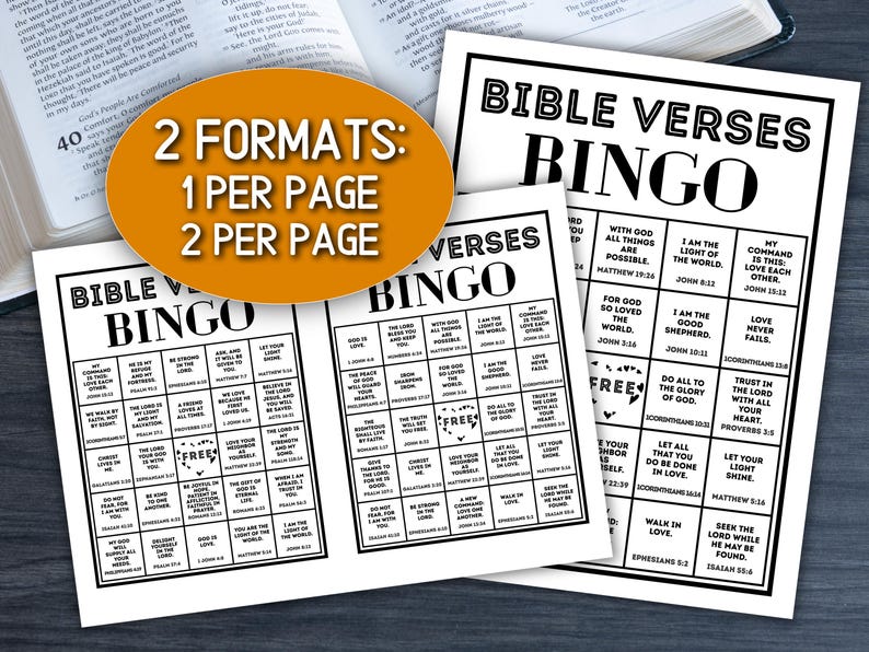 Bible Verse Game Bingo Printable, Christ Centered Games Biblical ...