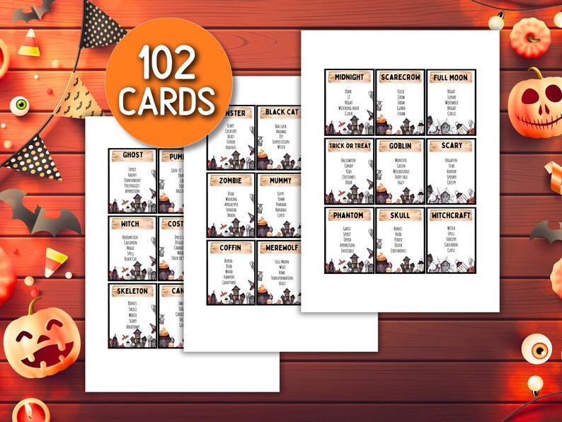 Halloween Forbidden Words Printable, Cards Game Remote Icebreakers ...