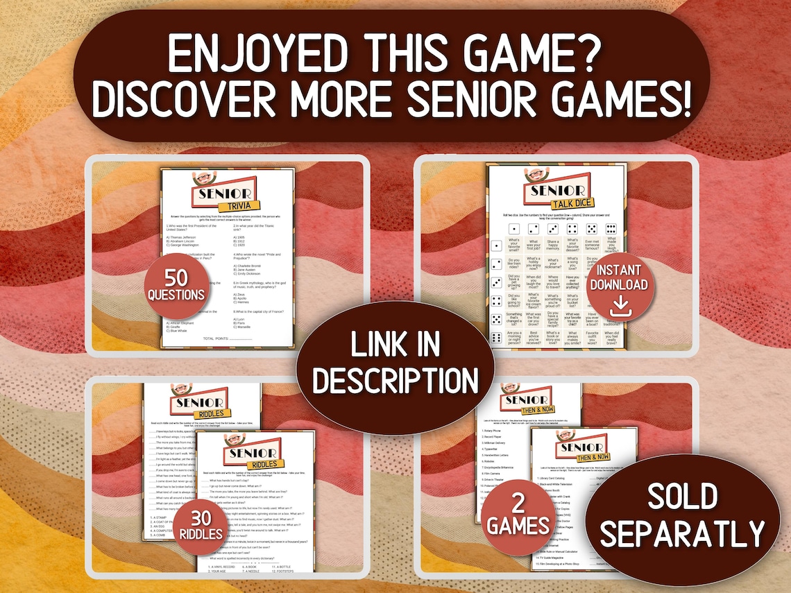 Games for Senior Citizens, Dice Seniors Party Games for Senior Groups ...