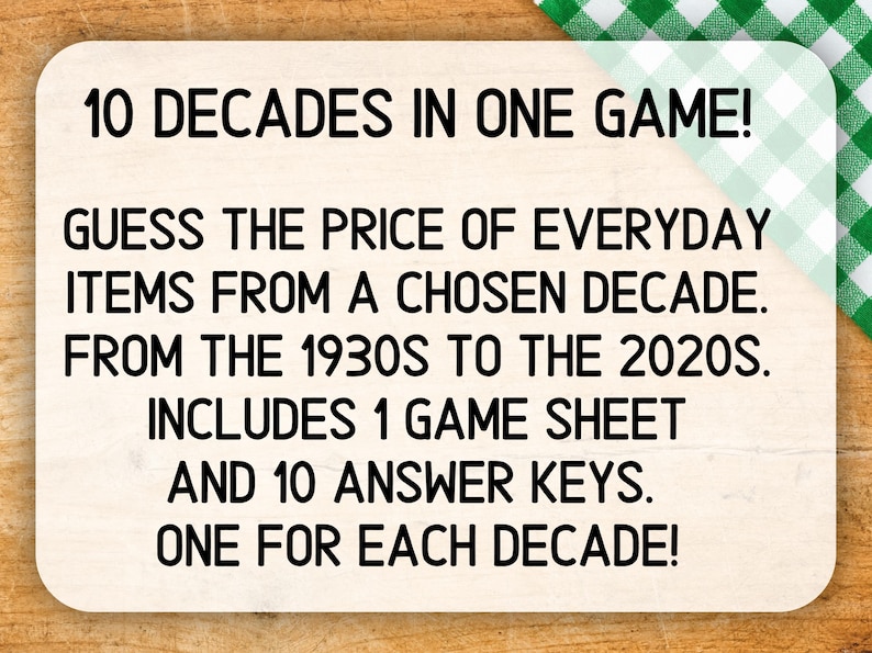 Family Reunion Guess the Price Printable Game, the Price is Right Party ...