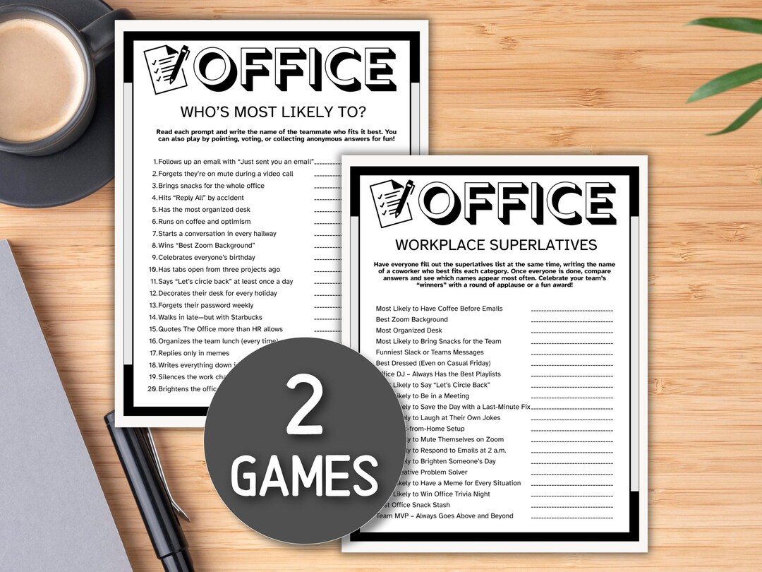Most Likely to Work Game, Team Building Superlative Games Award Office ...