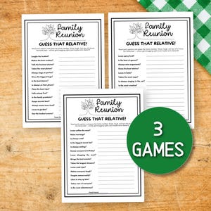 Family Reunion Guess That Relative Printable Games for Family Reunion ...