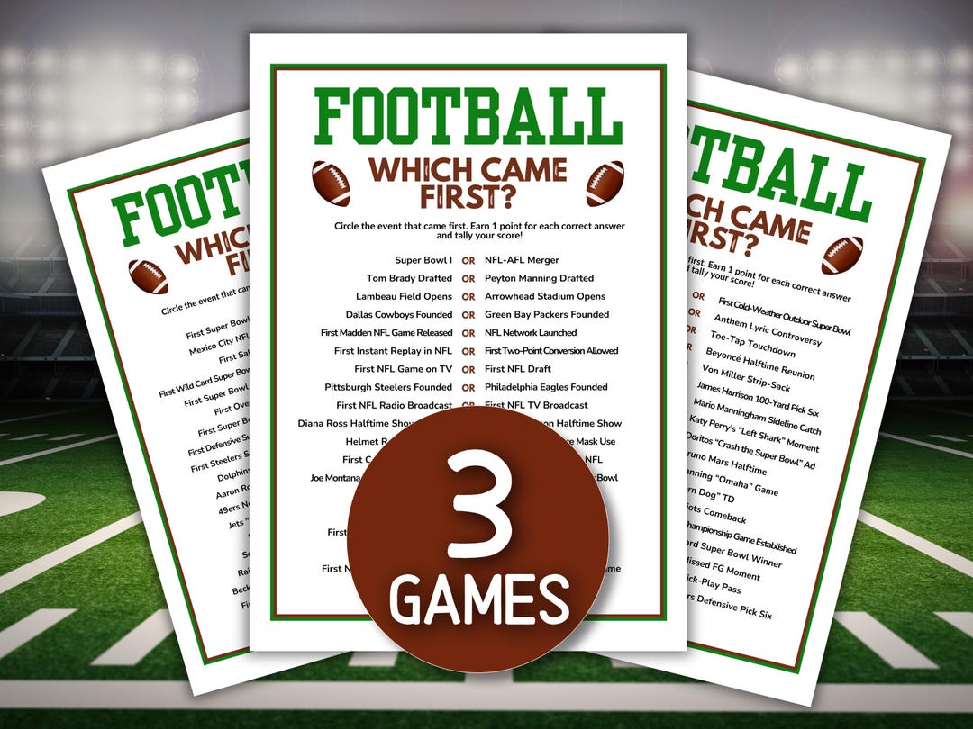 Football Which Came First, Sports Team Themed Games Foot Ball Trivia ...