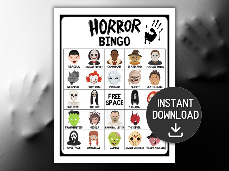 Halloween Bingo Cards 100, Adults Bingo Scary Cards Game Halloween ...